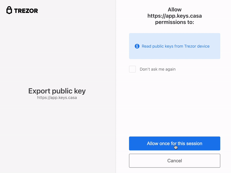 Adding Trezor to your Casa vault